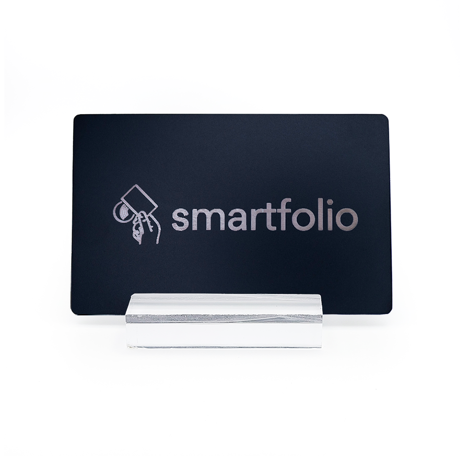 Silver Metal Matte Black Card - Smartfolio